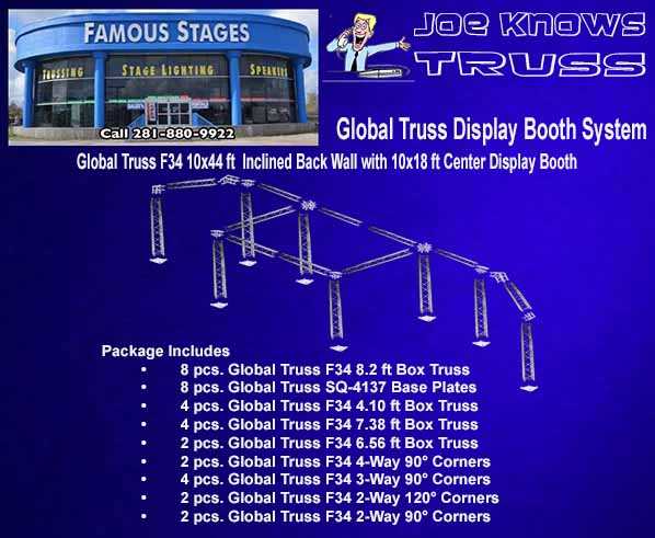 How to Construct a Global Truss F34 10x44 ft Inclined Back Wall with a