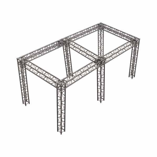 Global Truss F34 10x20 ft Trade Show Booth with Center Posts and Top B